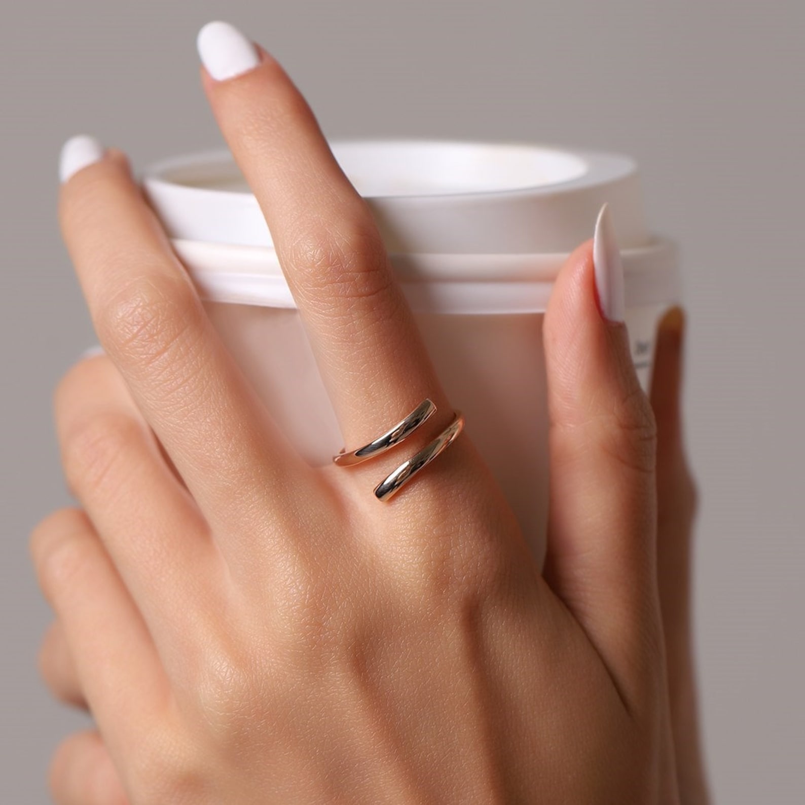 14K Solid Gold Spiral Ring - Etsy