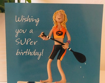 Paddle Board Birthday Card - Etsy UK