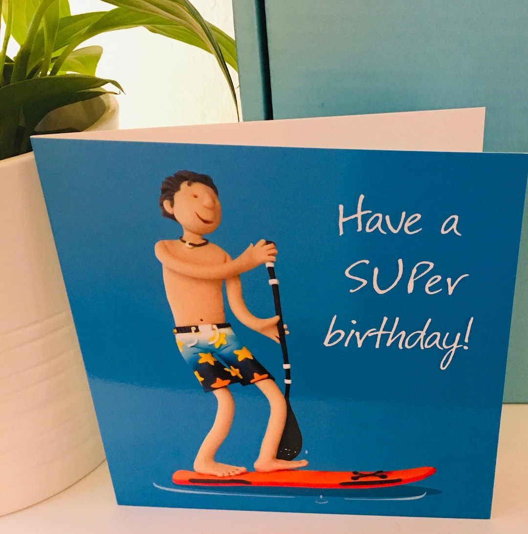 SUP Birthday Card SUP Paddle Boarding Surfer Wild - Etsy