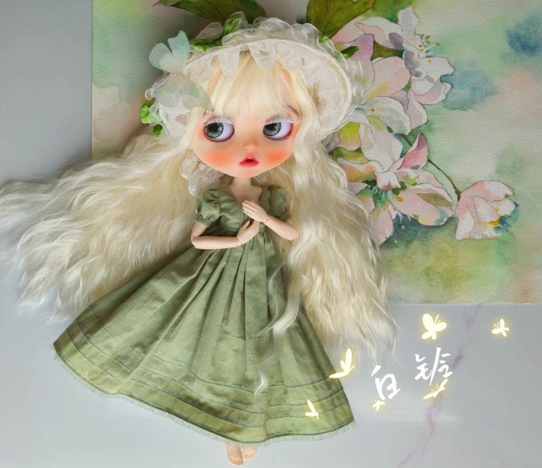 Blythe Two Piece Set, Blythe Vintage Dress, Blythe Hat, Blythe Dress ...