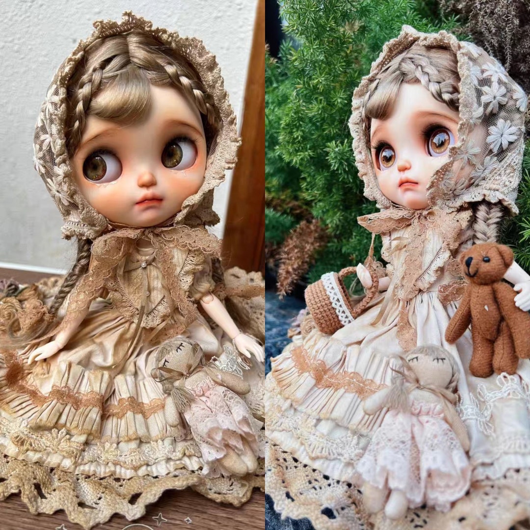Blythe Three Piece Set, Blythe Vintage Dress, Blythe Brown Dress, Neo ...