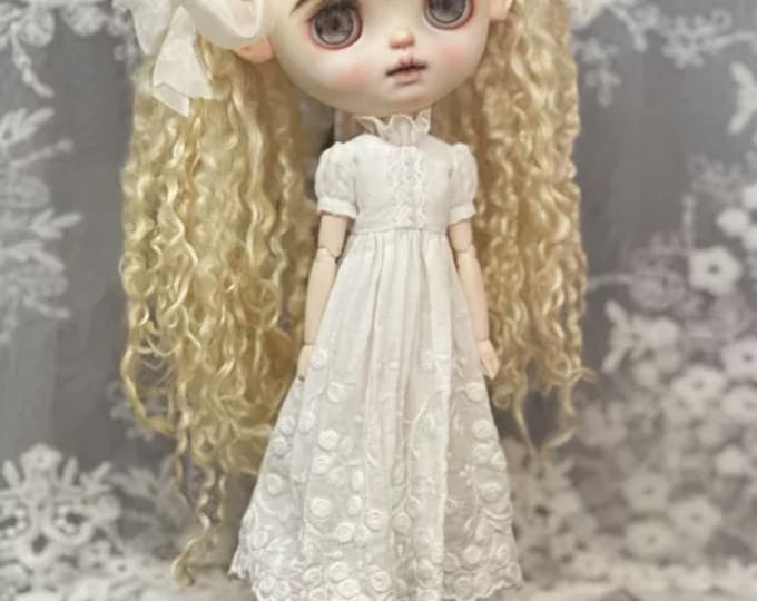 Doll Clothes for Blythe, Blythe Victorian Dress, Blue One Piece Dress ...