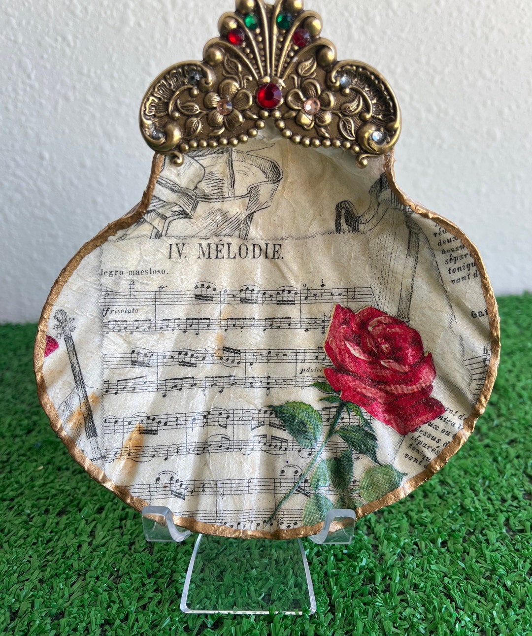 Clam Shell Decoupage, Clam Decoupage Shell | Clam Shell Dish | Jewelry ...