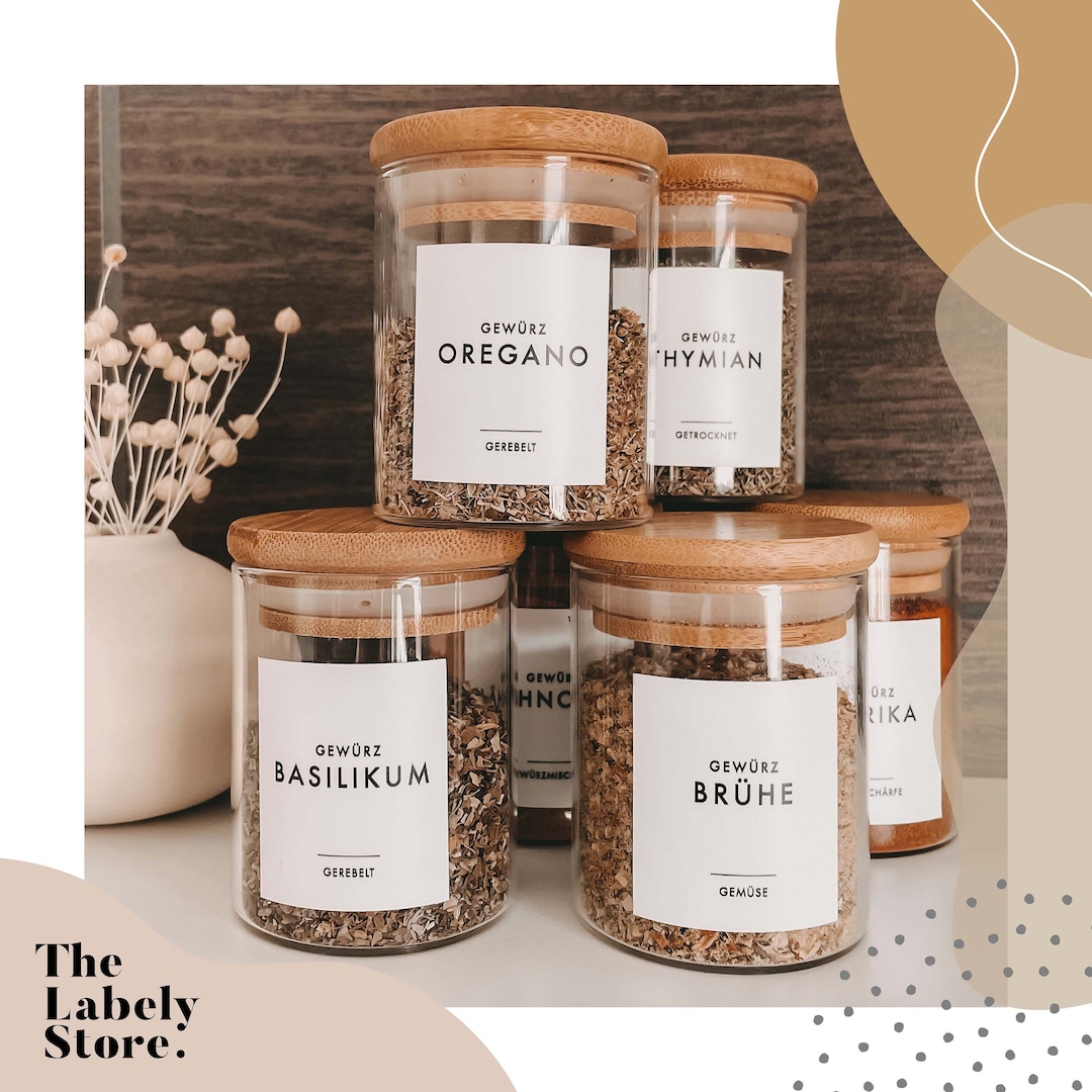 10 Spice Jars 120 Ml Storage Jar for Spices With Minimalist Label ...