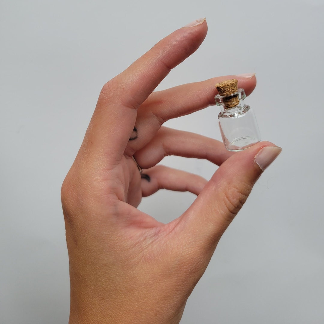 Tiny Glass Bottle / Mini Corked Glass Bottle - Etsy