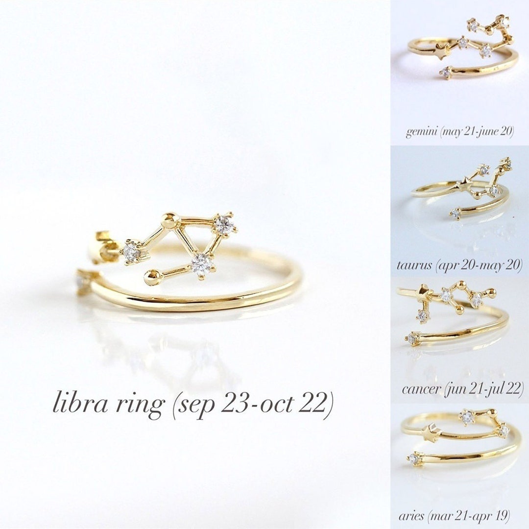 Zodiac Rings,adjustable Constellations Rings,star Signs Rings,astrology ...