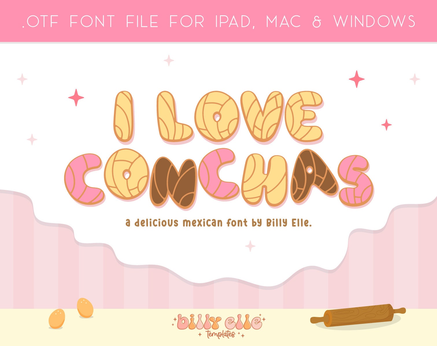 Mexican Conchas Font Hand Written Font Type Cricut Font File Procreate ...