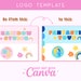 Editable Pastel Rainbow Logo Canva Template - DIY Small Business Logo ...