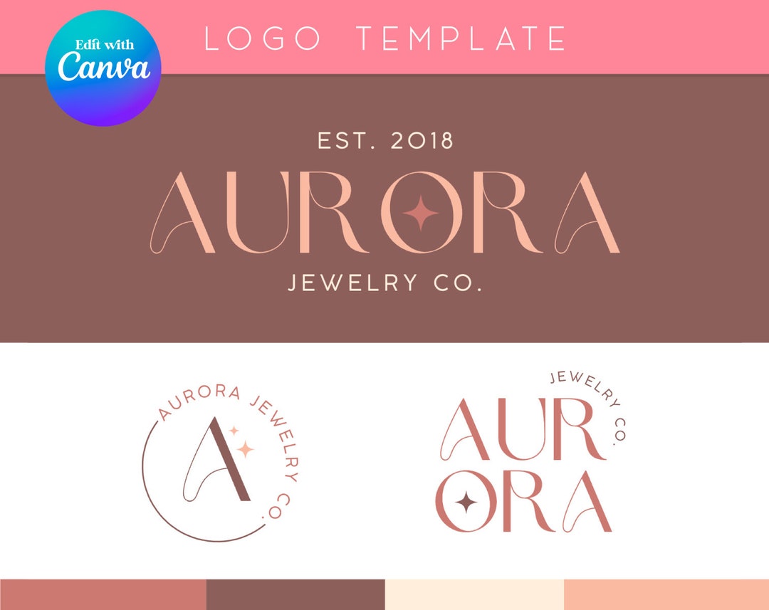 Editable Aesthetic Elegant Logo Canva Template - DIY Small Business ...