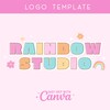 Editable Rainbow Colorful Logo Canva Template - DIY Small Business Logo ...