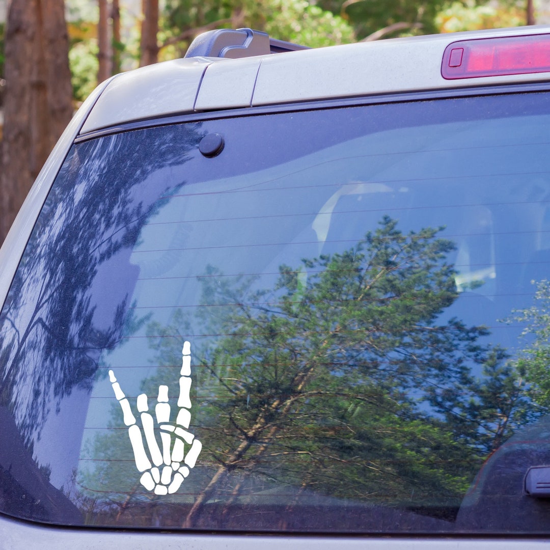 Rock on Skeleton Hand Decals Vinyl Decal Car Glass - Etsy