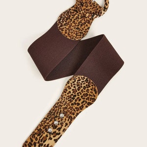 Leopard Print Stretch Belt, Print Corset Belt, Print Elastic Belt ...