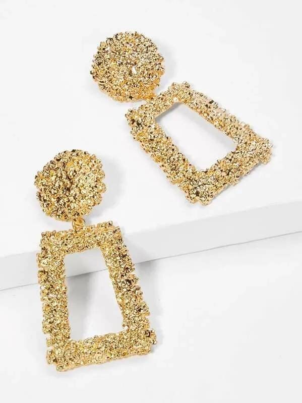Geometric Gold Rectangle Earrings Gold Earrings Rectangle - Etsy