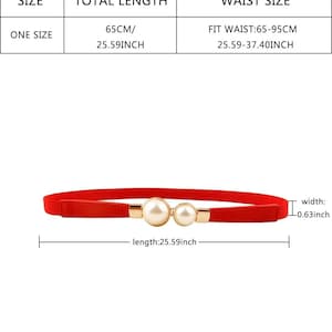 Skinny Red Pearl Stretch Belts, Red Stretch Belts, Pearl Stretch Belts ...