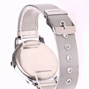 Women Rhinestone Silver Mesh Watch - Etsy
