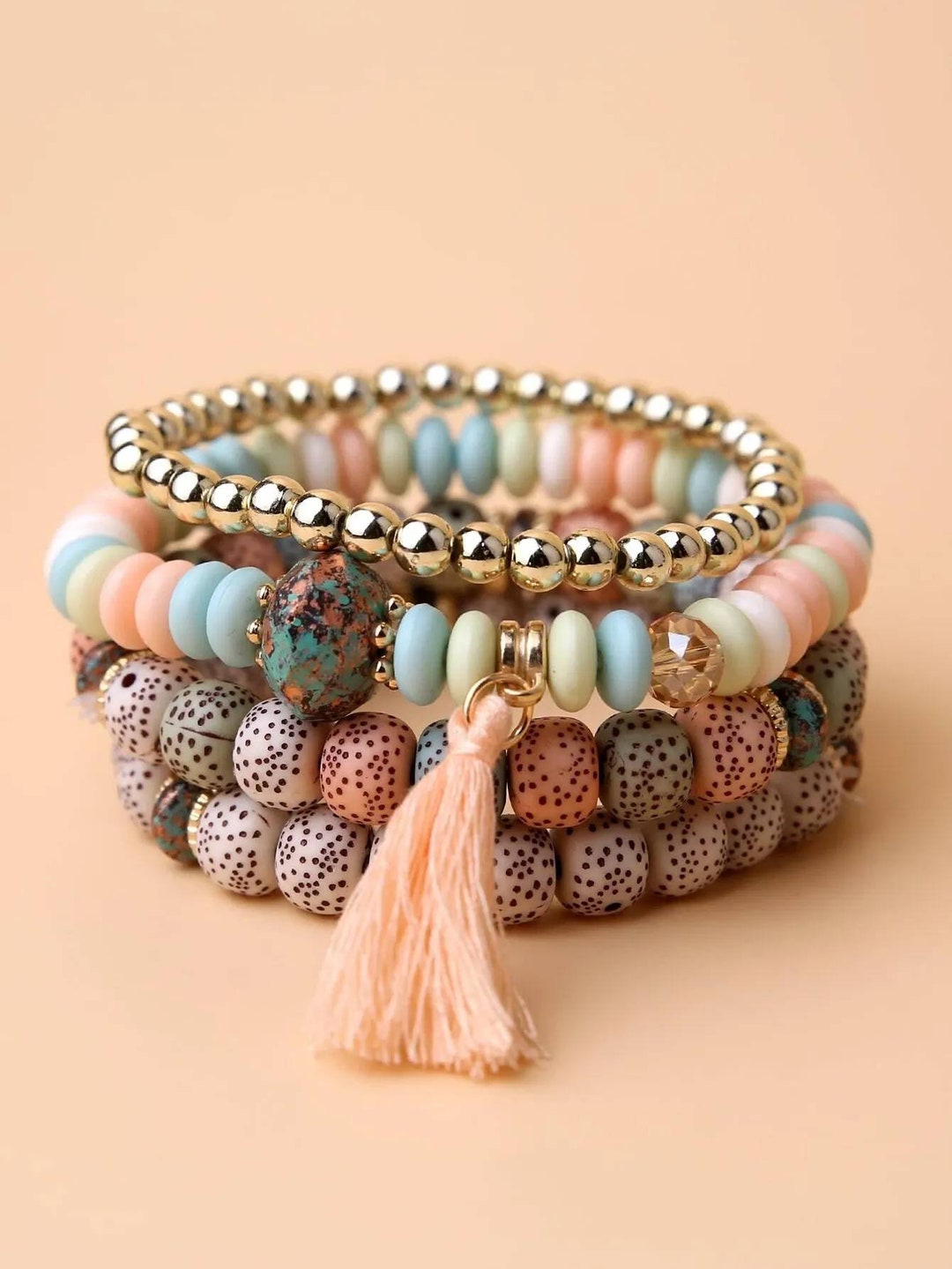 Multicolor Beaded Bracelets, Pink Beaded Bracelet, Blue Beaded Bracelet ...