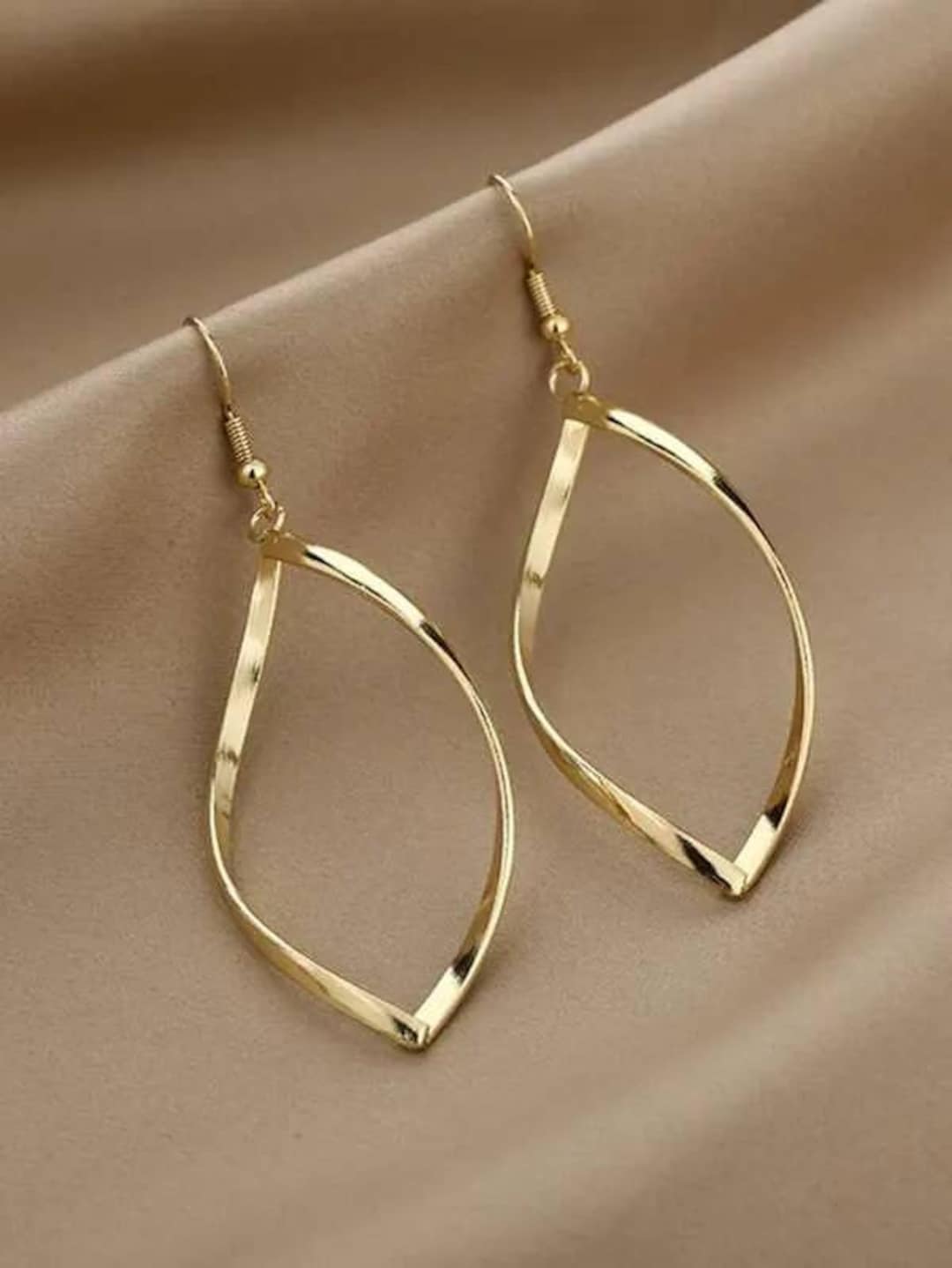 Gold Dangle Earrings/ Gold Dangle Drop Earrings, Gold Hook Earrings ...