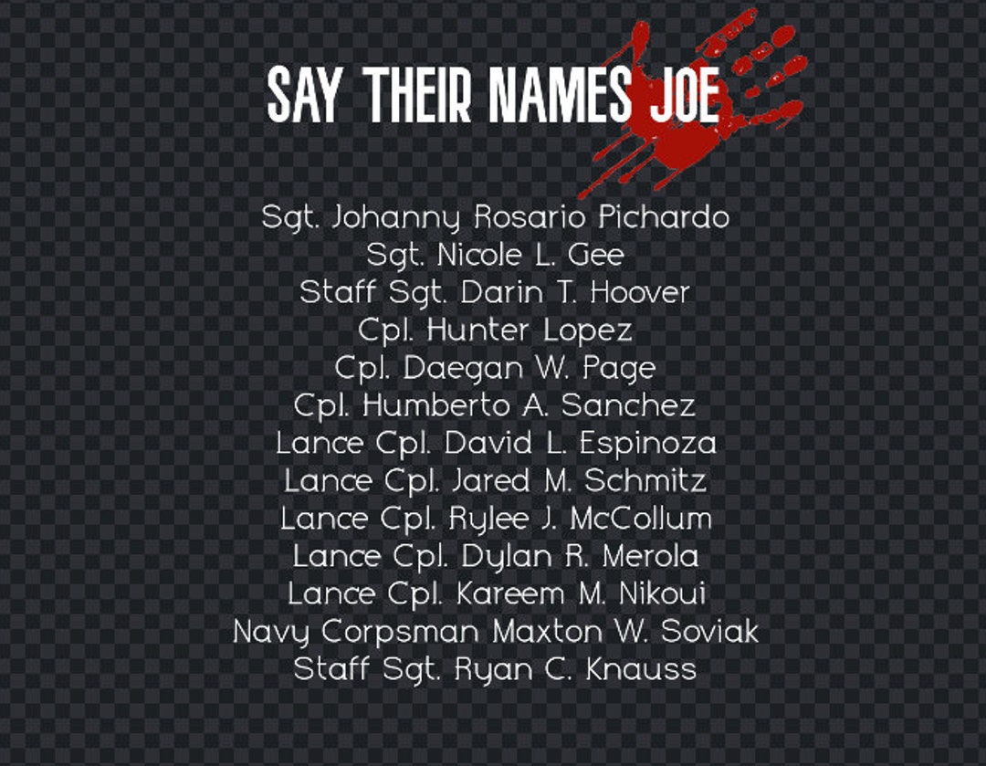 Say Their Names Joe Biden Sticker (13 Names) - Etsy