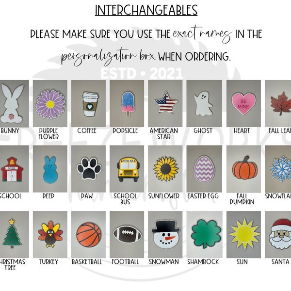 Interchangeable Holiday Signs - Etsy