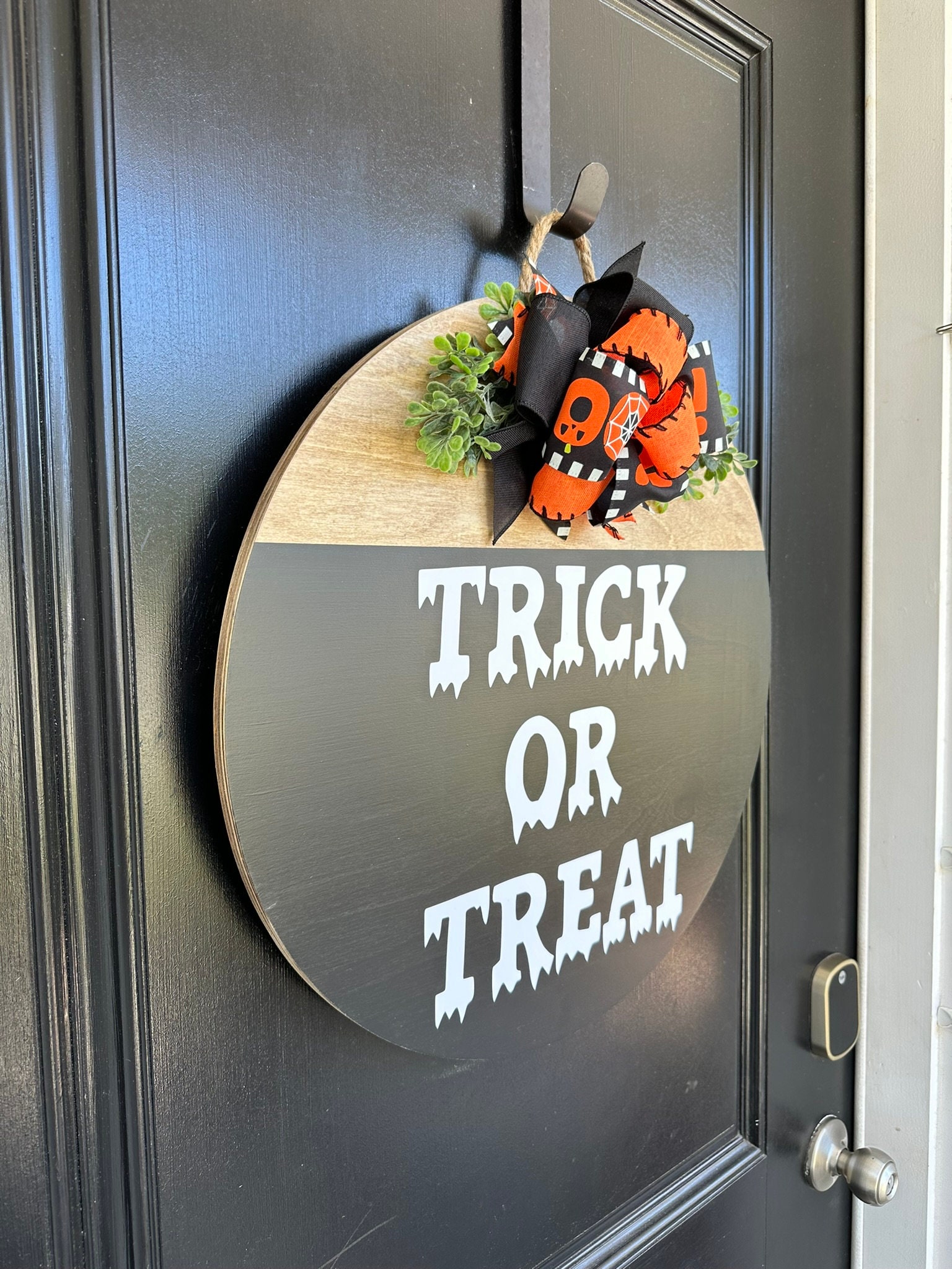Front Door Trick or Treat Halloween Door Hanger Door - Etsy
