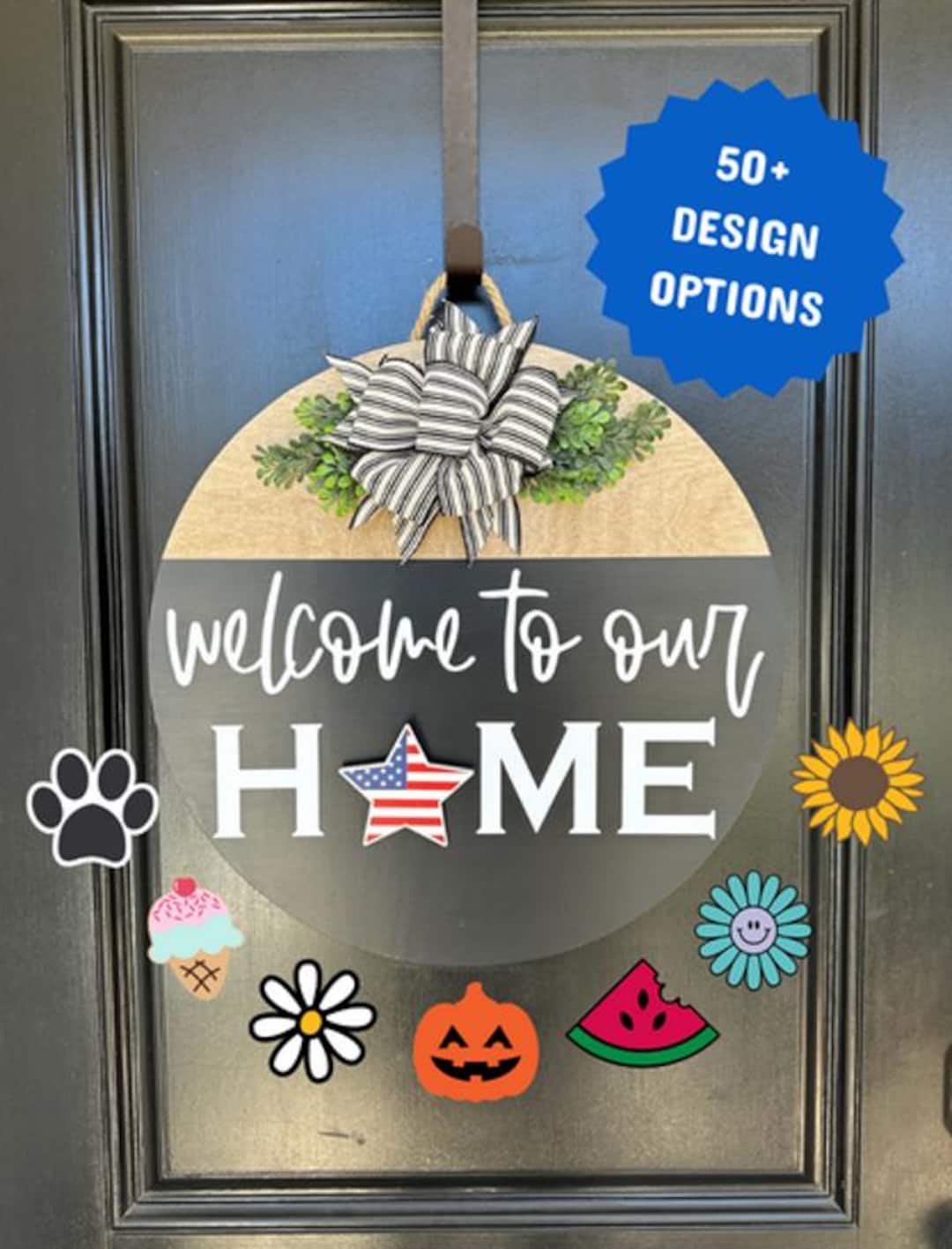 Interchangeable Sign | Front Door Decor | Welcome to Our Home | Front ...