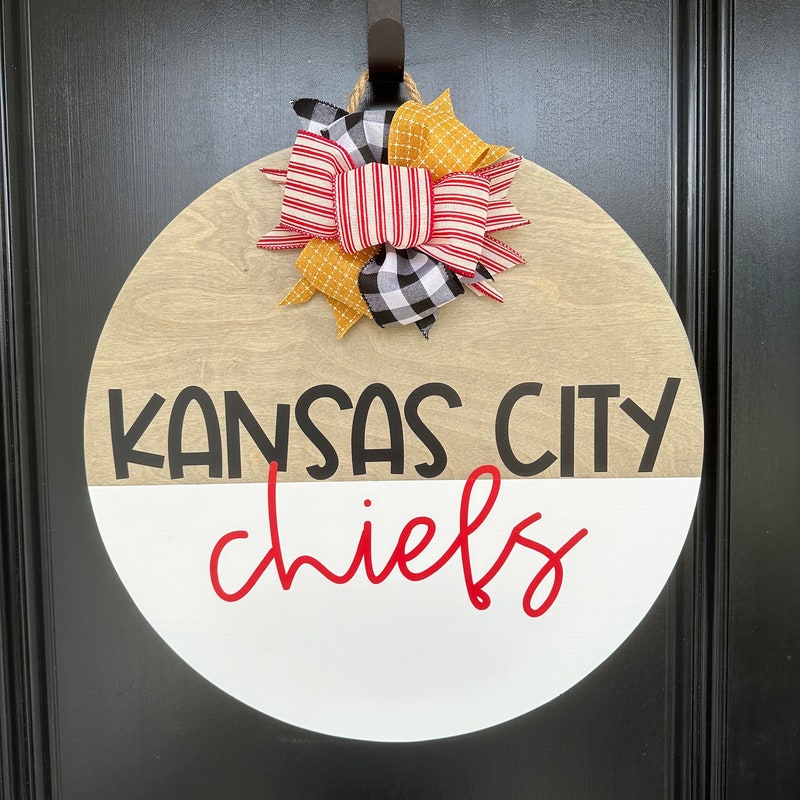 Round Wood Kc Chiefs Sign - Etsy