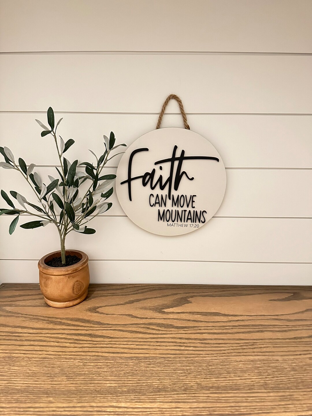 Christian | Faith Can Move Mountains | Front Door Wreath | Door Hanger ...
