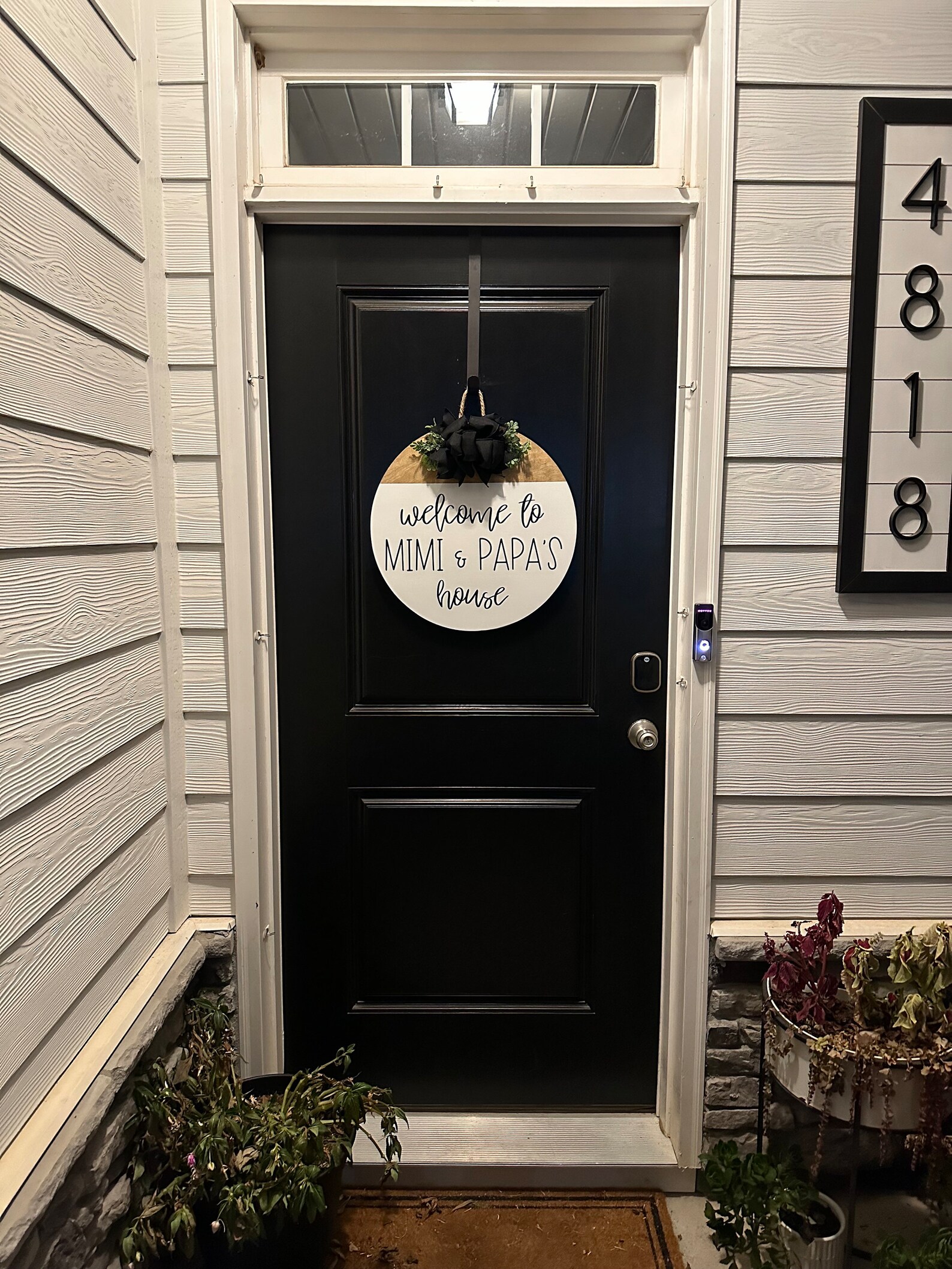 Front Door | Welcome to Mimi & Papa's | Sports | Front Door Wreath ...