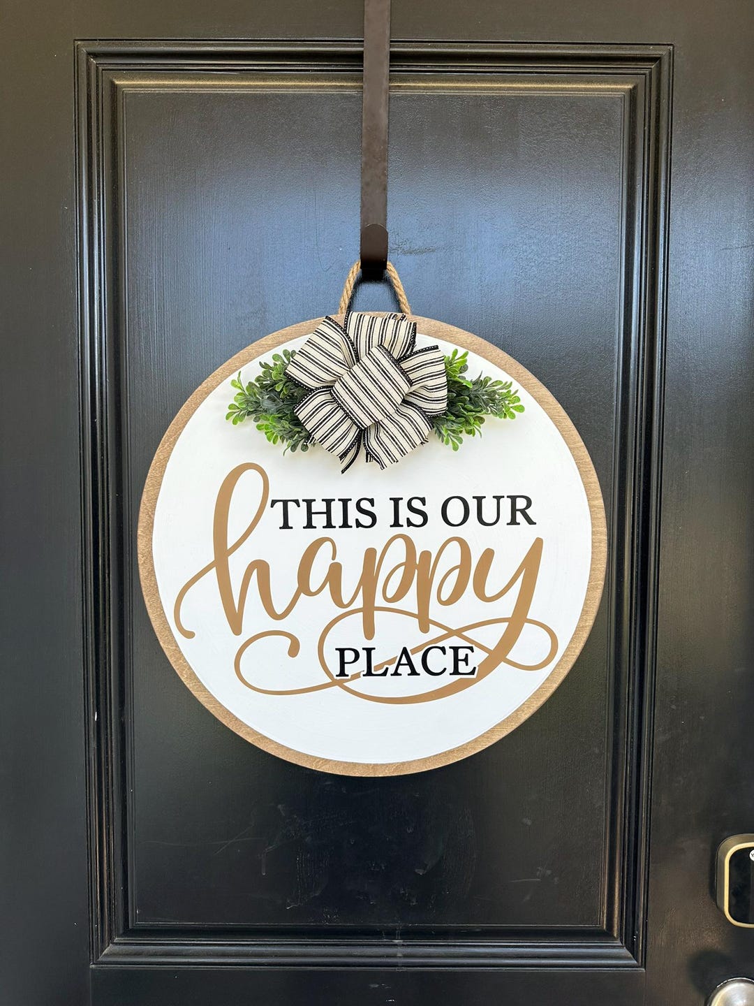 Front Door | Welcome | Happy Place | Front Door Wreath | Door Hanger ...