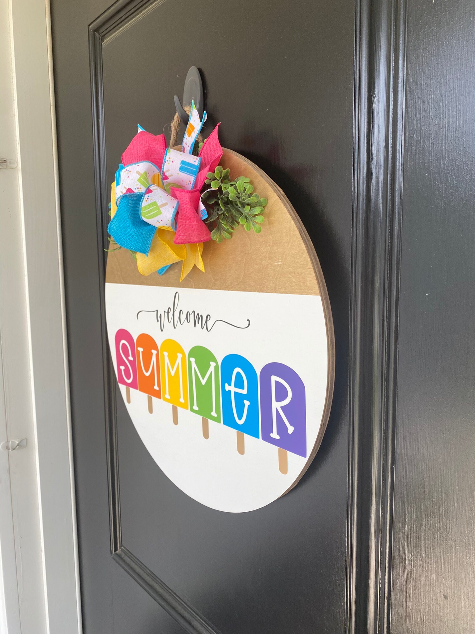 Welcome Summer Hello Summer Door Hanger Door Wreath Housewarming Gift ...