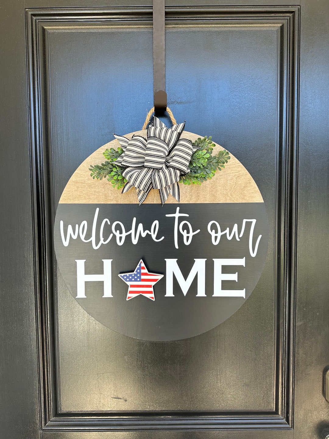Interchangeable Sign | Welcome Sign | Black | Front Door | All Seasons ...