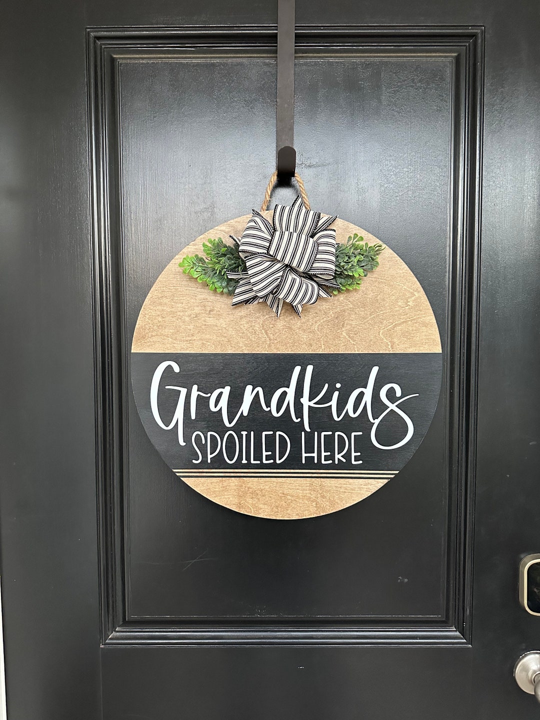 Front Door Decor | Front Door Wreath | Grandkids Spoiled Here | Door ...
