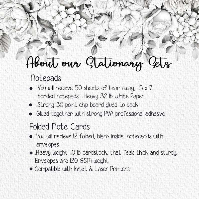 Personalized Stationary Bundle, Custom Set With Notepad, Folded Thank ...