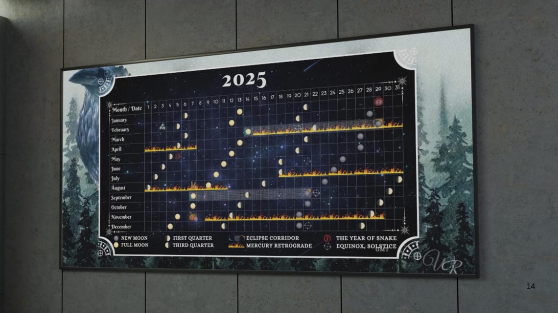 Instantly Download & Print Your Wall Moon Calendar for a Year 2025 ...