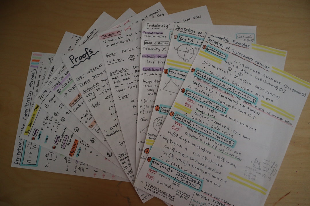 Leaving Cert Maths Proofs and Derivations Notes - Etsy