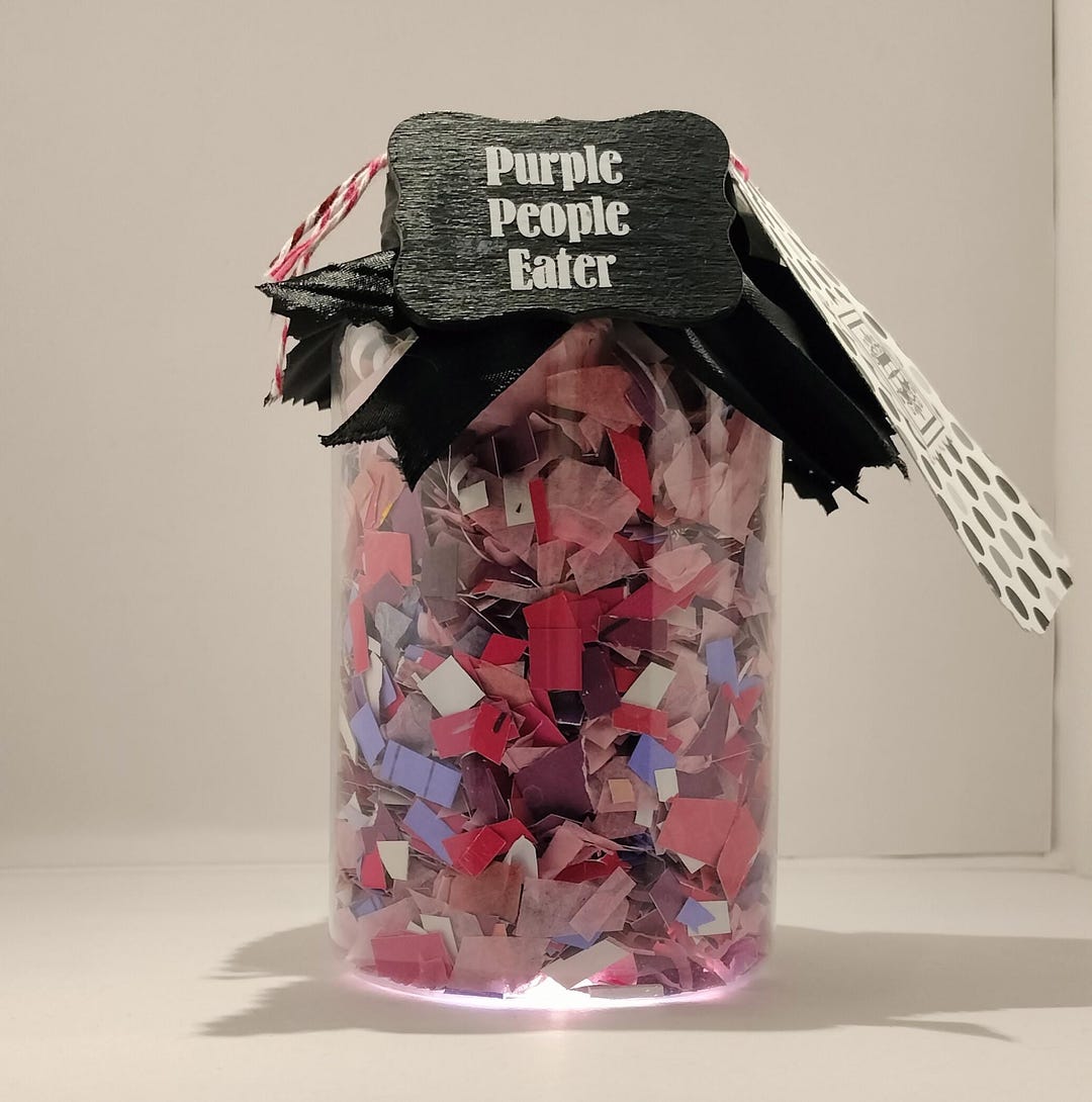 Purple People Eater Scary Art Confetti Jar. Inspired by 1 Eye 1 Horn ...