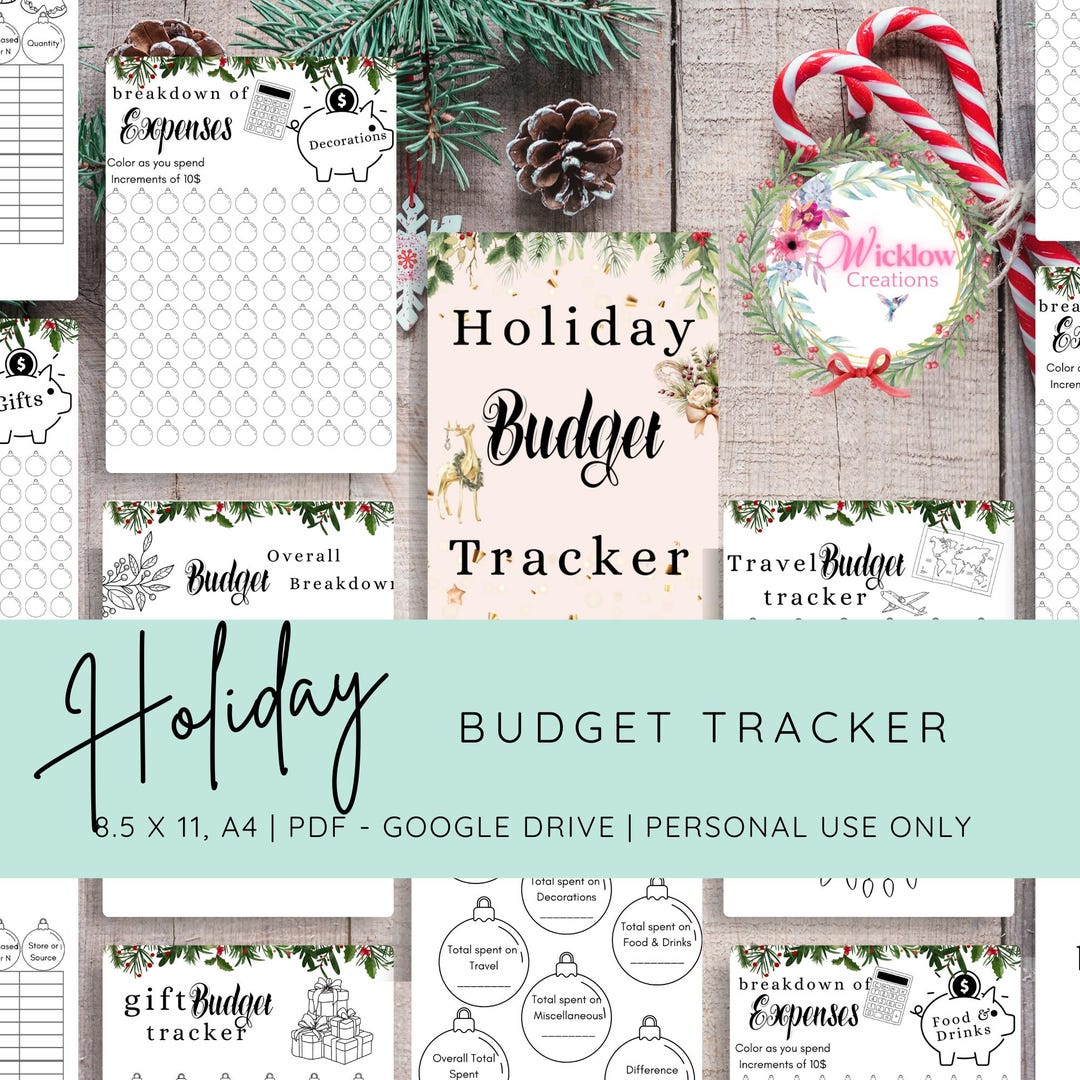 Holiday Budget Tracker Printable Manage Your Christmas Expenses Festive ...