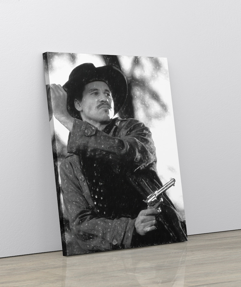 Doc Holliday Val Kilmer Famous Gunfighter Original Charcoal Print ...