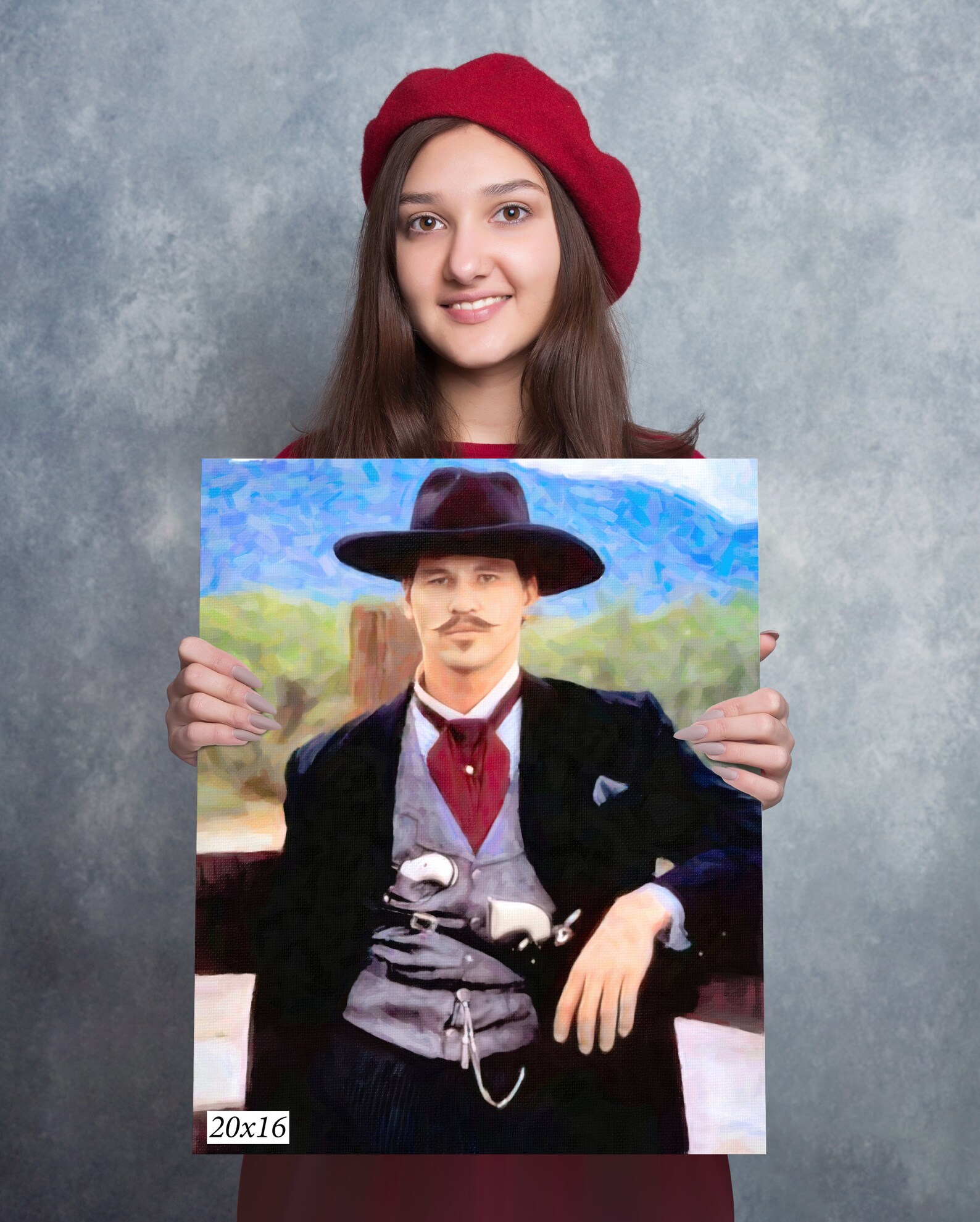 Doc Holliday Val Kilmer Famous Gunfighter Original Painting - Etsy