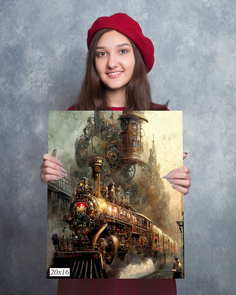 Steam Punk Train Decor Art Mechanism Engineering Artwork Clock Wall Art ...