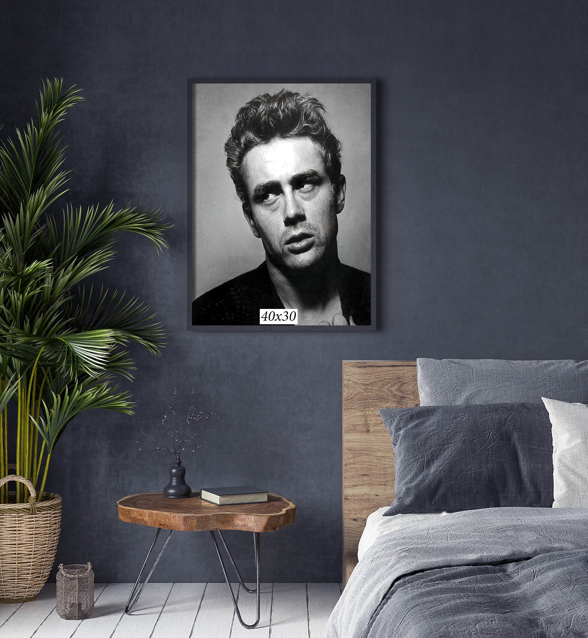 James Dean Legend Movie Set Print Canvas Black and White | Etsy