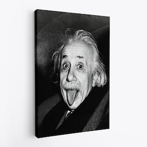 Albert Einstein Sticks His Tongue Out 1951 Black and White Vintage ...