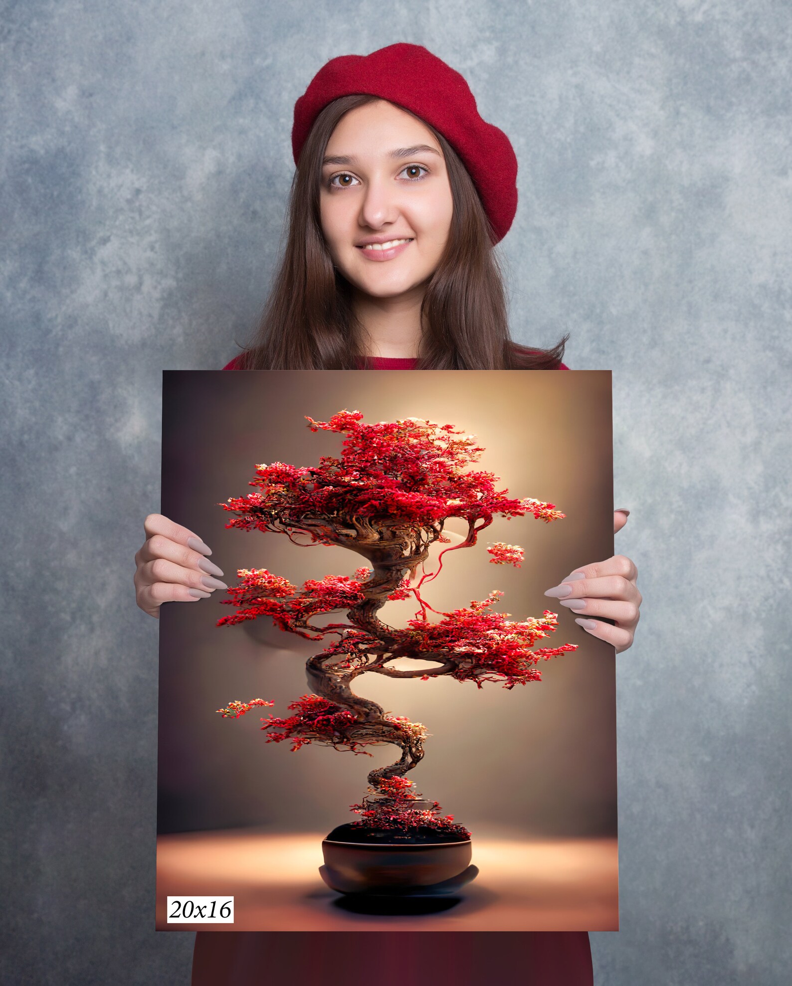 Twisted Red Maple Bonsai Tree Canvas Printing Wall Art - Etsy