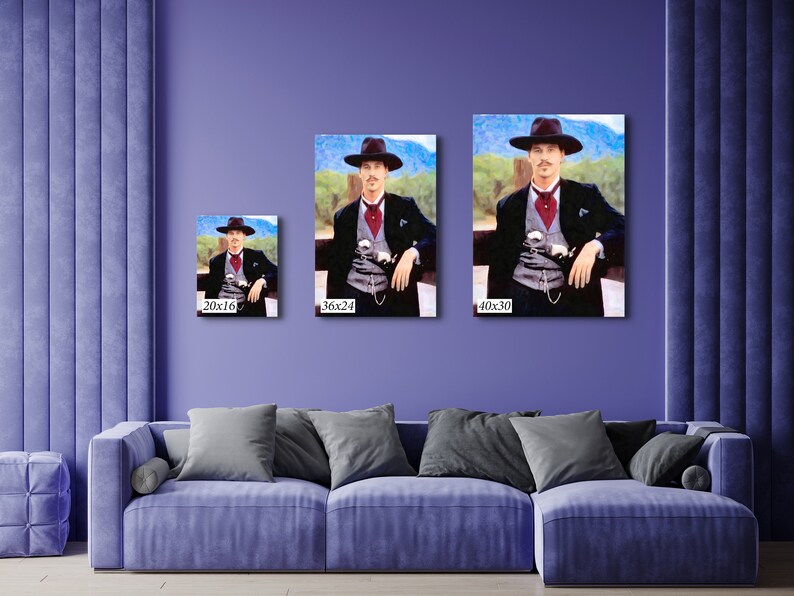 Doc Holliday Val Kilmer Famous Gunfighter Original Painting - Etsy