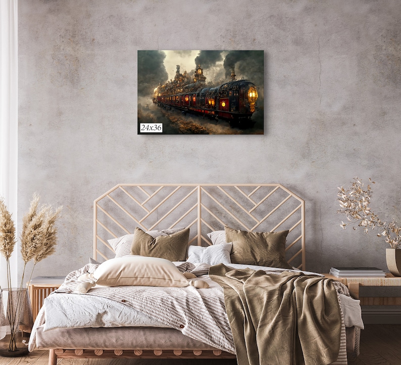 Steam Punk Train Decor Art Mechanism Engineering Artwork Clock Wall Art ...