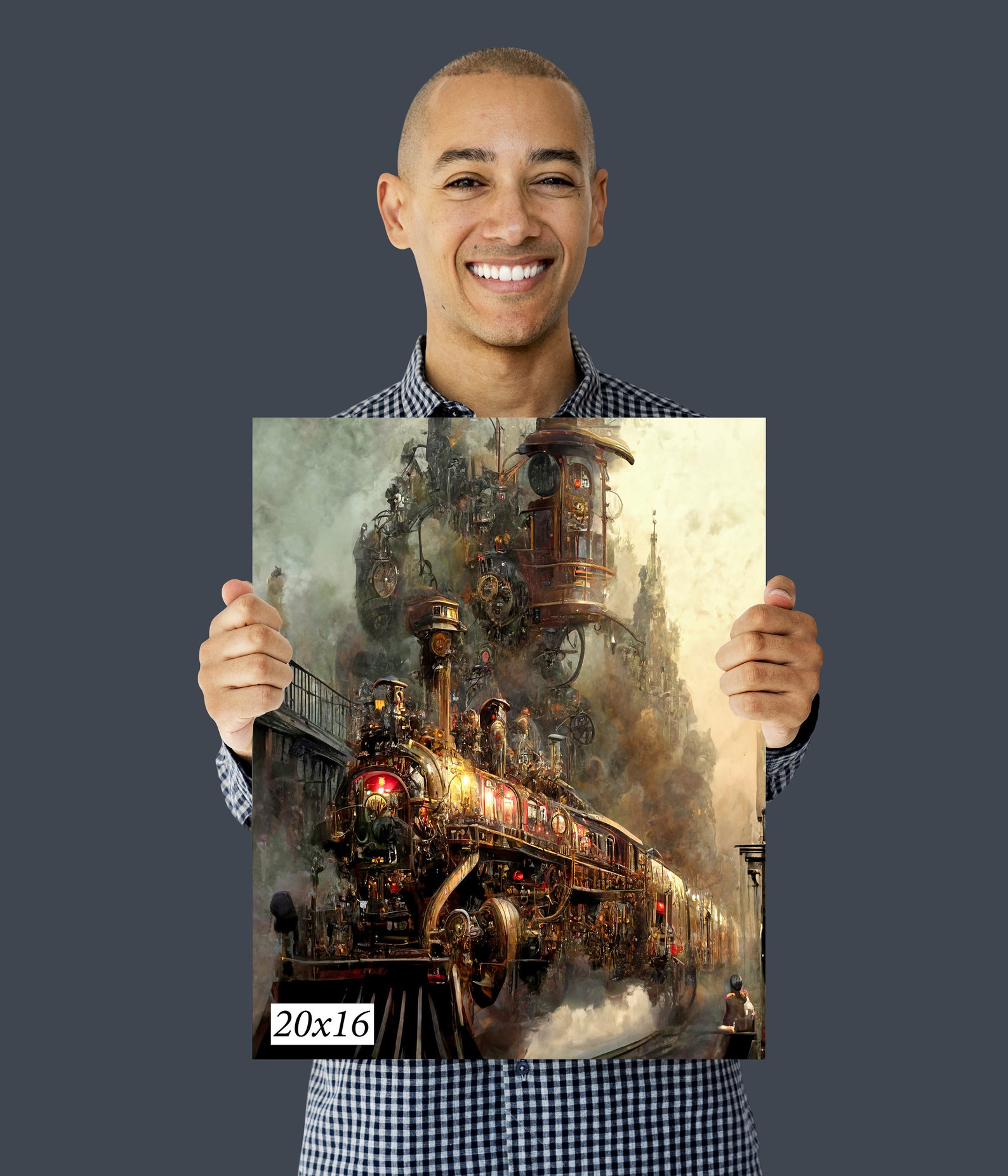 Steam Punk Train Decor Art Mechanism Engineering Artwork Clock Wall Art ...