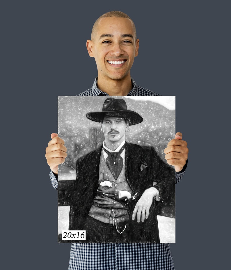 Doc Holliday Val Kilmer Famous Gunfighter Original Painting Tombstone ...