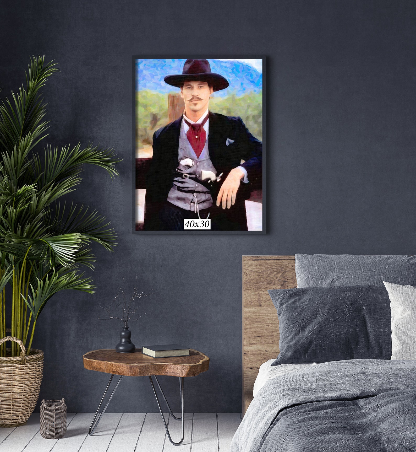 Doc Holliday Val Kilmer Famous Gunfighter Original Painting - Etsy