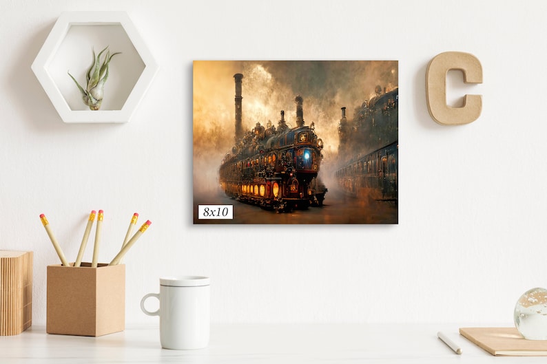 Steam Punk Train Decor Art Mechanism Engineering Artwork Clock Wall Art ...