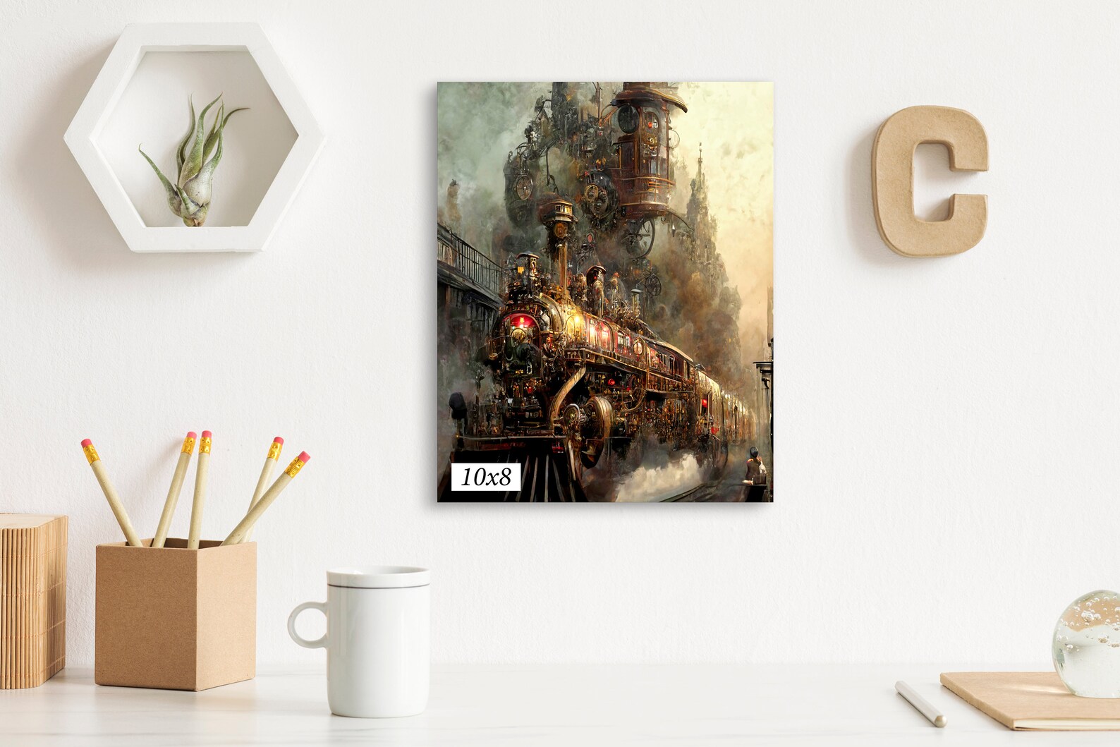 Steam Punk Train Decor Art Mechanism Engineering Artwork Clock Wall Art ...